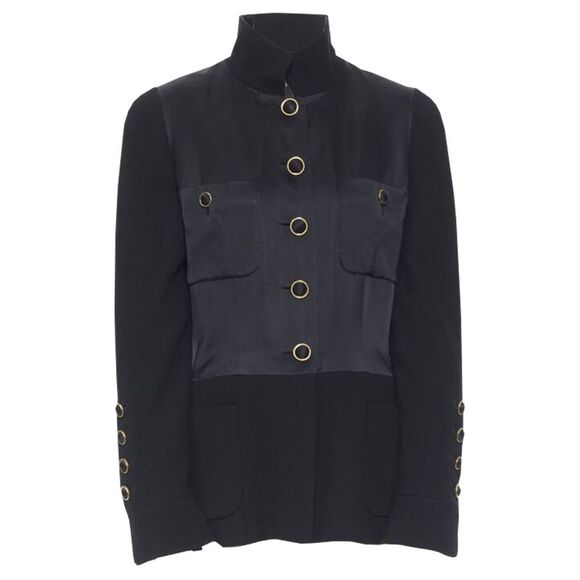 CHANEL | Jackets & Coats | Chanel Satin Crepe Mandarin Jacket | Poshmark